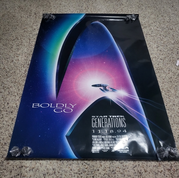 Art | Vintage Star Trek Generations 11 18 94 Boldly Go Movie Poster Uss ...